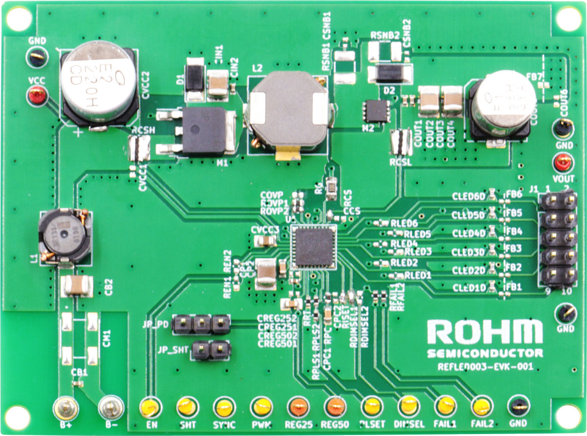White LED driver BD82A26MUF-M reference design for automotive panel ...
