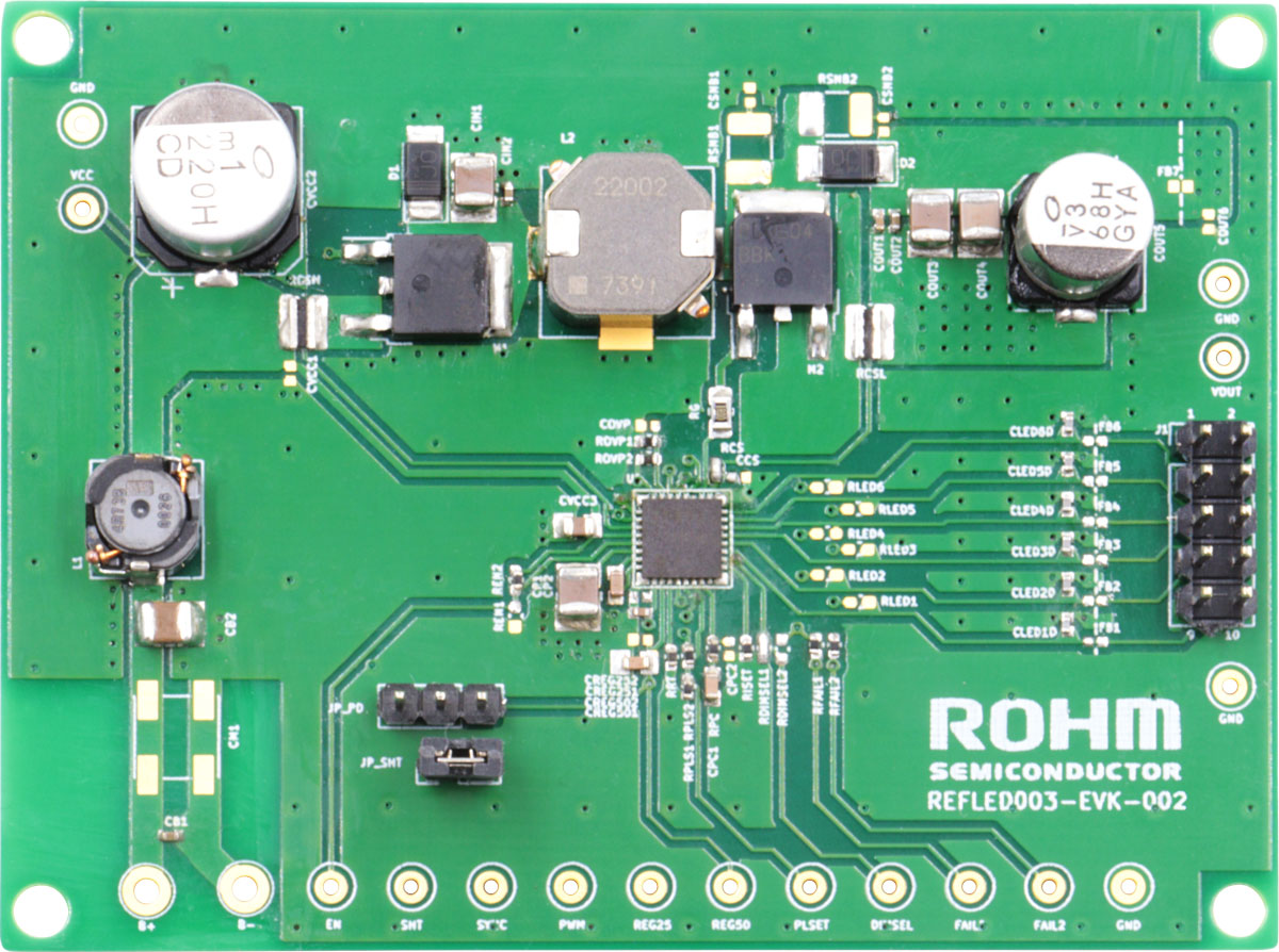 White LED driver BD82A26MUF-M reference design for automotive panel ...