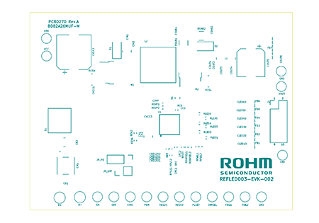White LED driver BD82A26MUF-M reference design for automotive panel ...