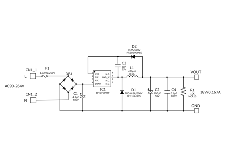 REFACDC006 Non-Isolation Buck Converter PWM method Output 3W 18V ...