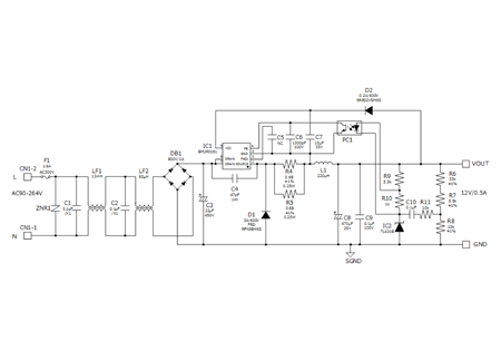 REFACDC019 Non-Isolation Buck Converter PWM method Output 6W 12V ...